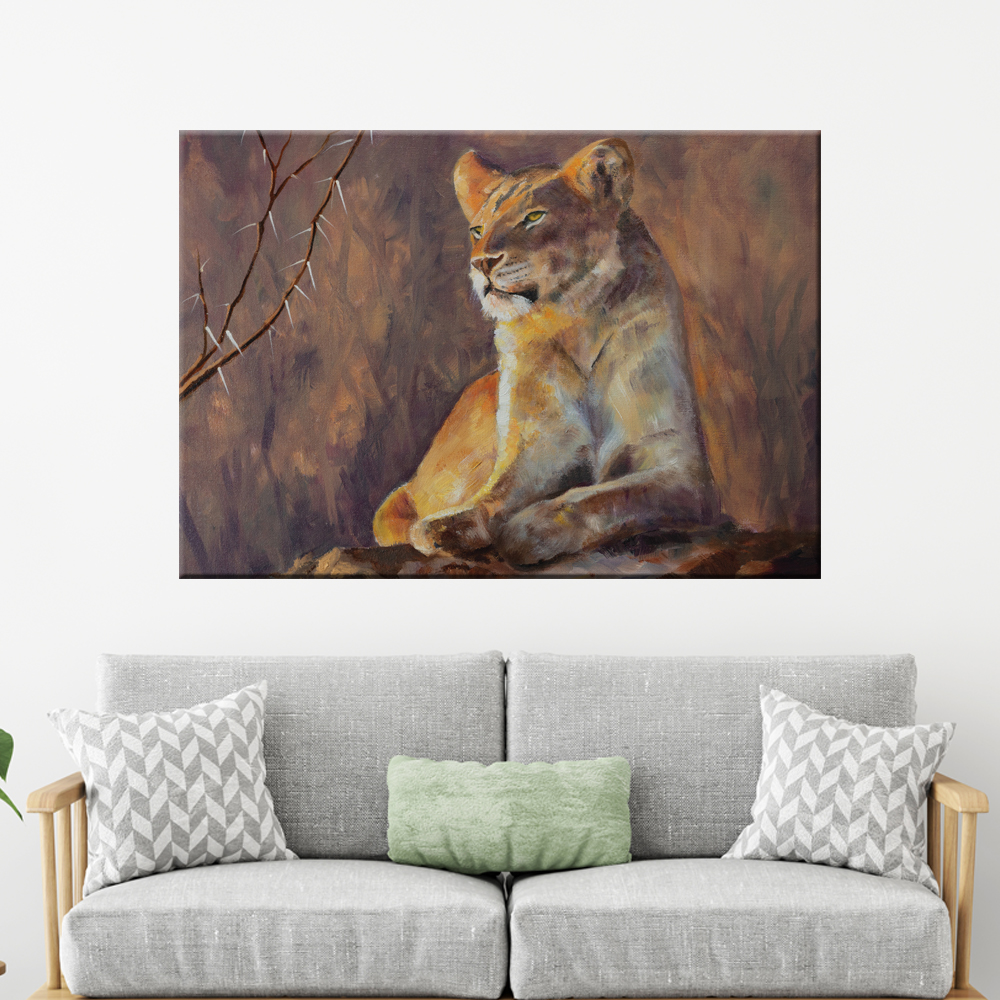 Cuadro León sobre una roca • Cuadros Tabloide