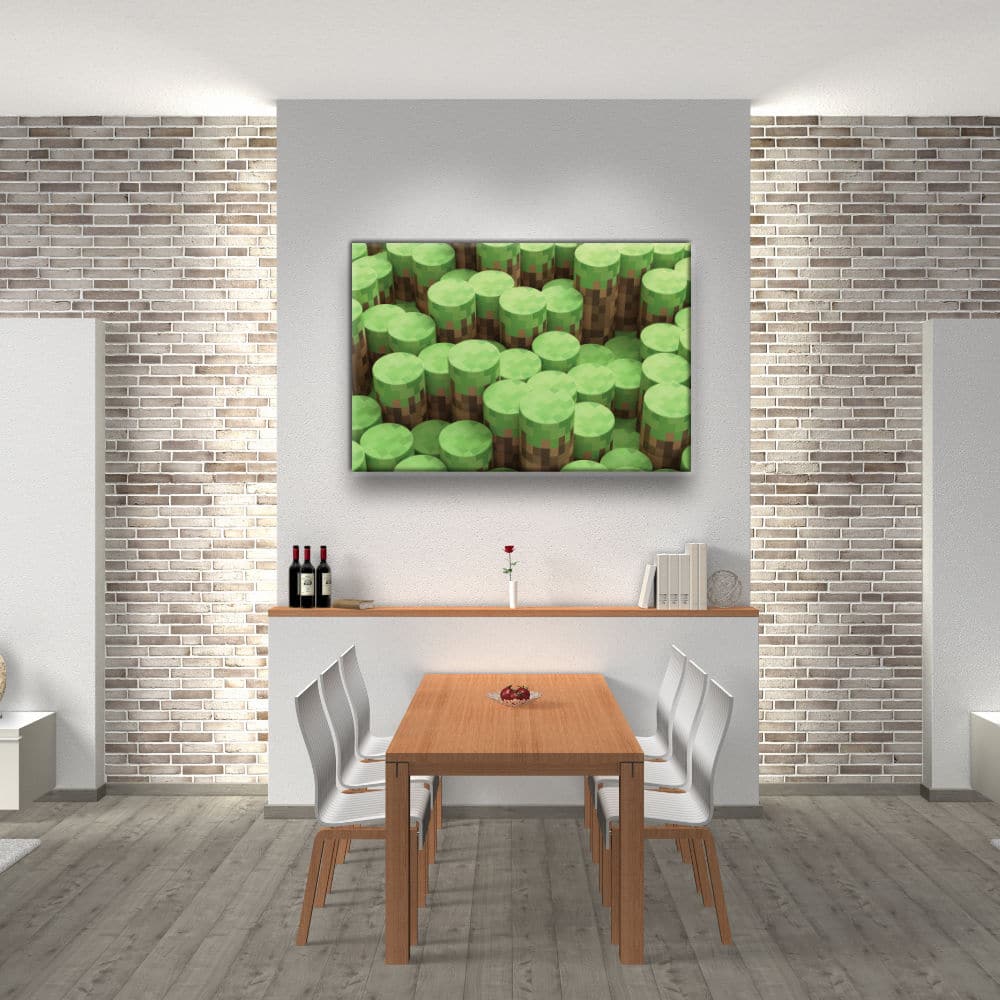 Cuadro bosque minecraft • Cuadros Tabloide