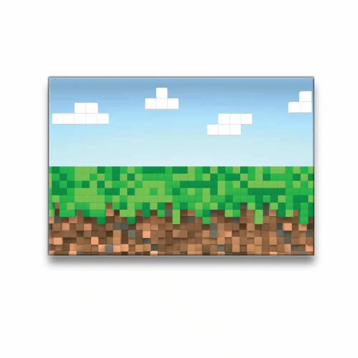 Cuadro Minecraft jardín con nubes • Cuadros Tabloide
